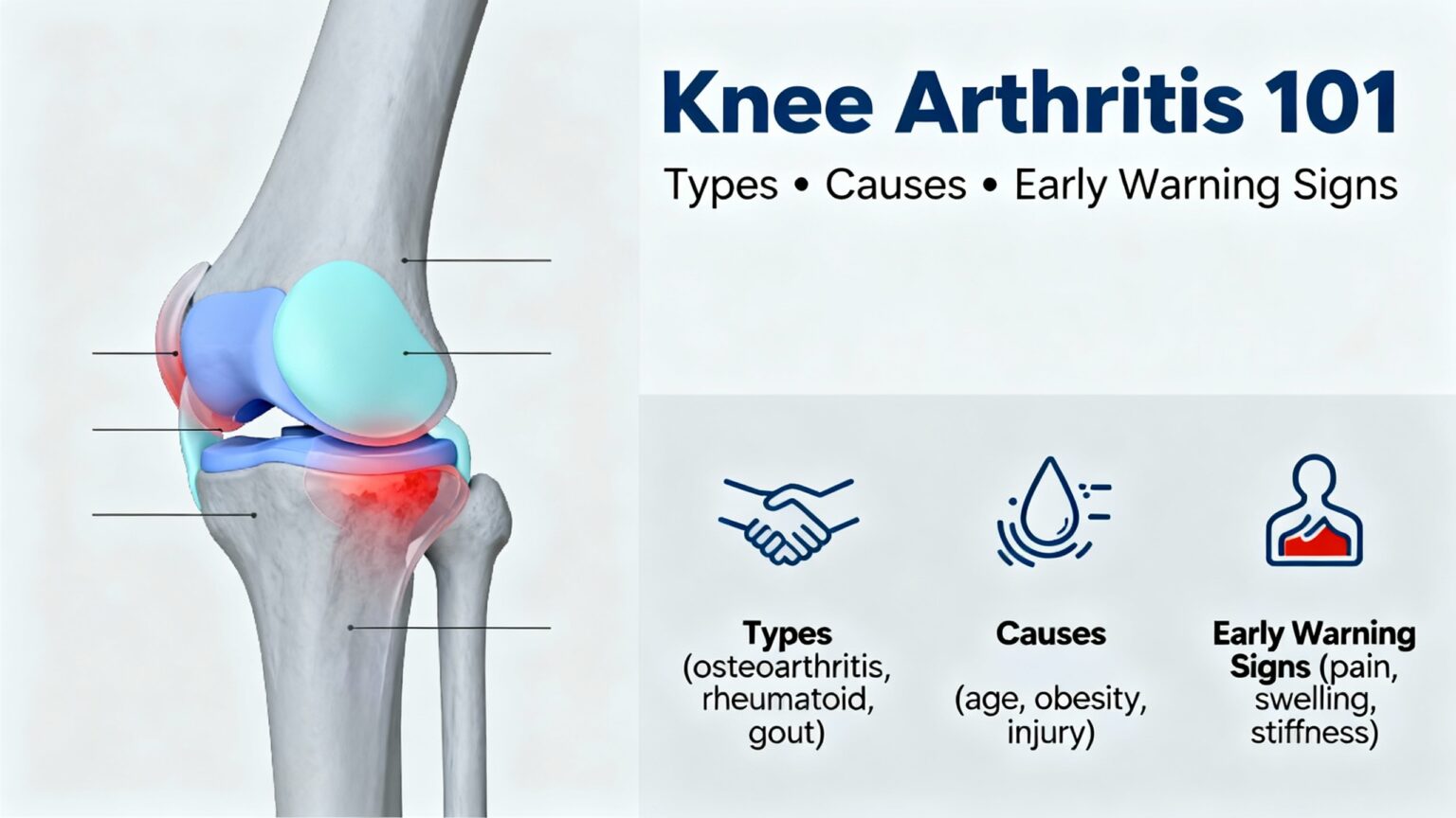 Knee Arthritis 101: Types, Early Signs & Symptoms Guide (2025)